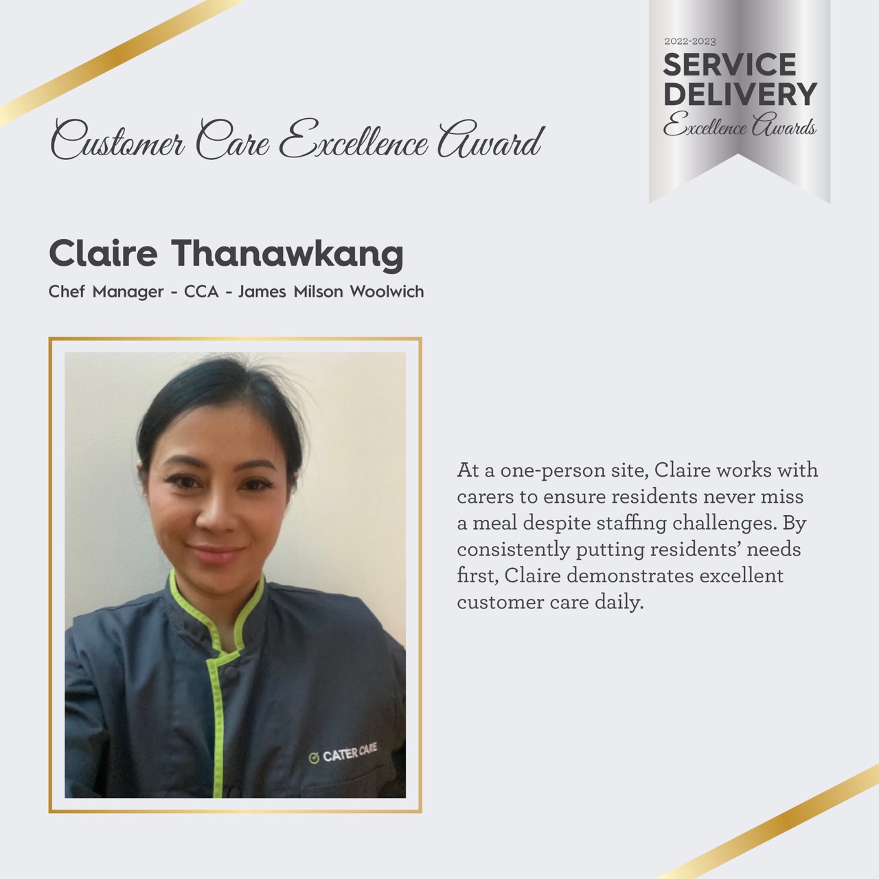 Service Delivery Excellence Awards - Cater Care