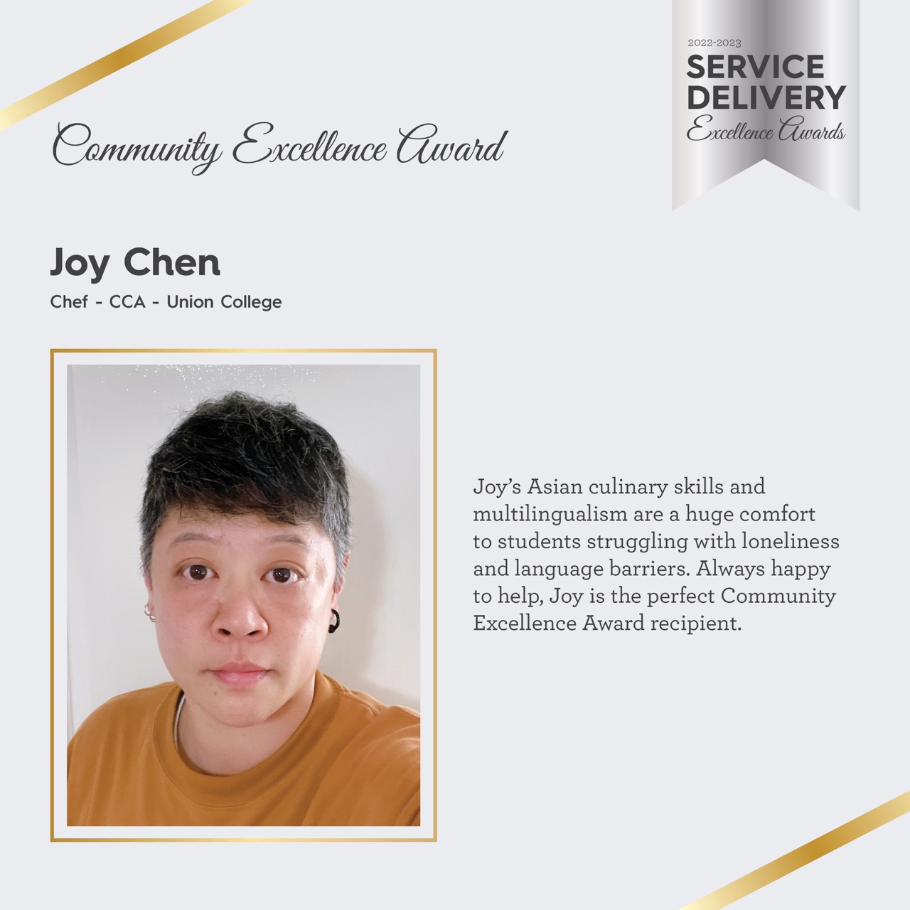 Service Delivery Excellence Awards - Cater Care