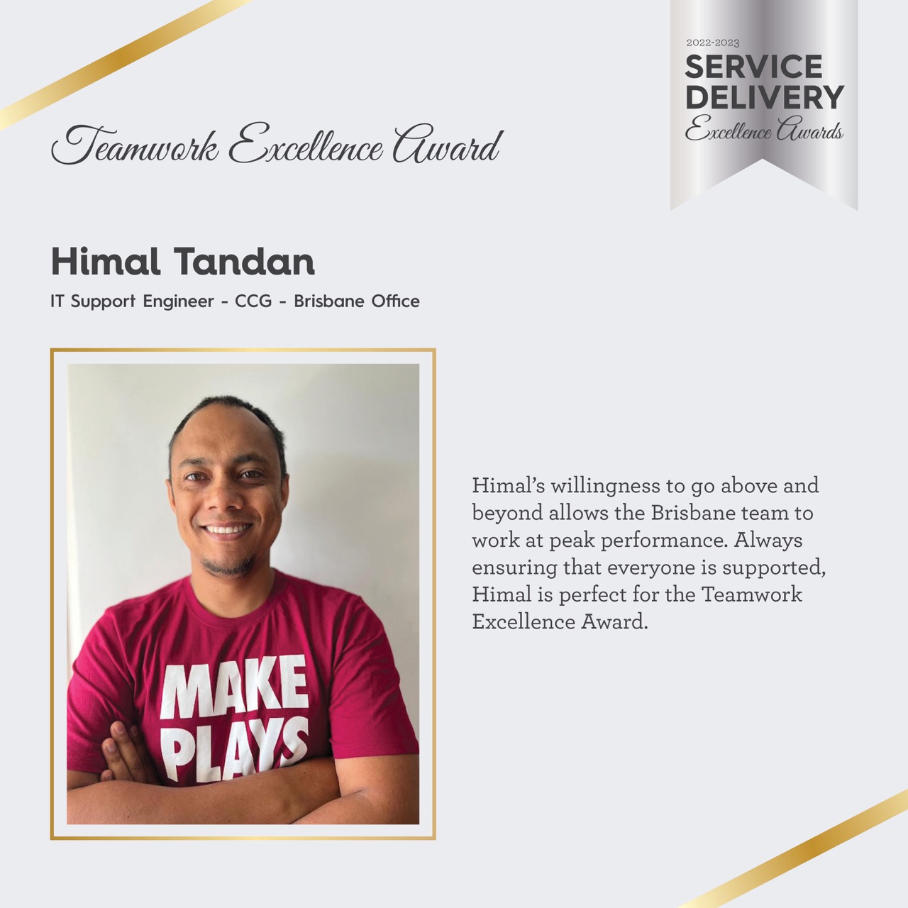 Service Delivery Excellence Awards - Cater Care